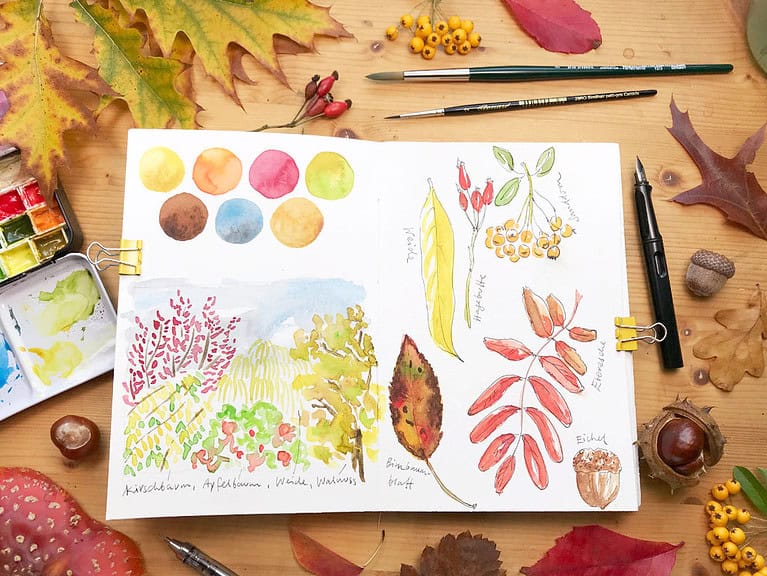 Nature Journaling - Drawing Ideas For Autumn | Julia Bausenhardt