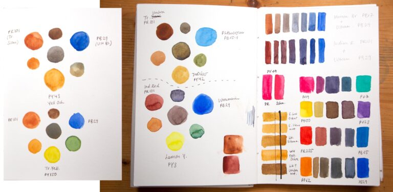 Color mixing - How I test colors and make color studies | Julia Bausenhardt